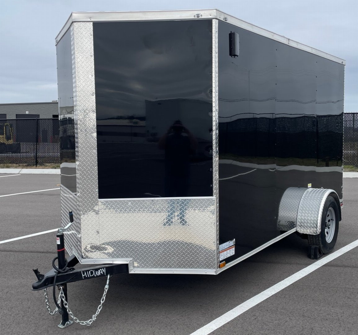 New 6X12 Enclosed Single Axle Cargo Trailer -78"Interior Height, Black ...