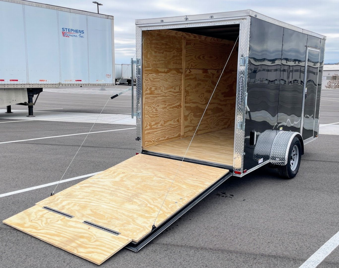 New 6X12 Enclosed Single Axle Cargo Trailer -78"Interior Height, Black ...