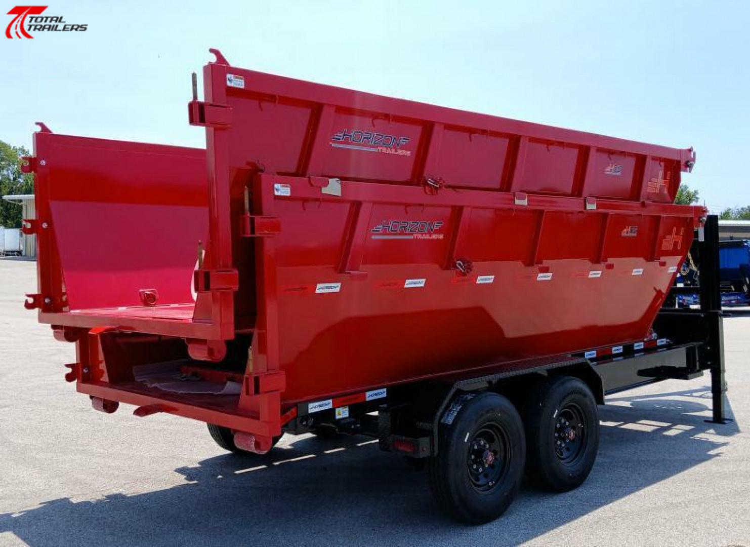 New Horizon Trailers 16' Roll Off Dump Trailer 17,920LB w/ 2Bins, Spare Tire
