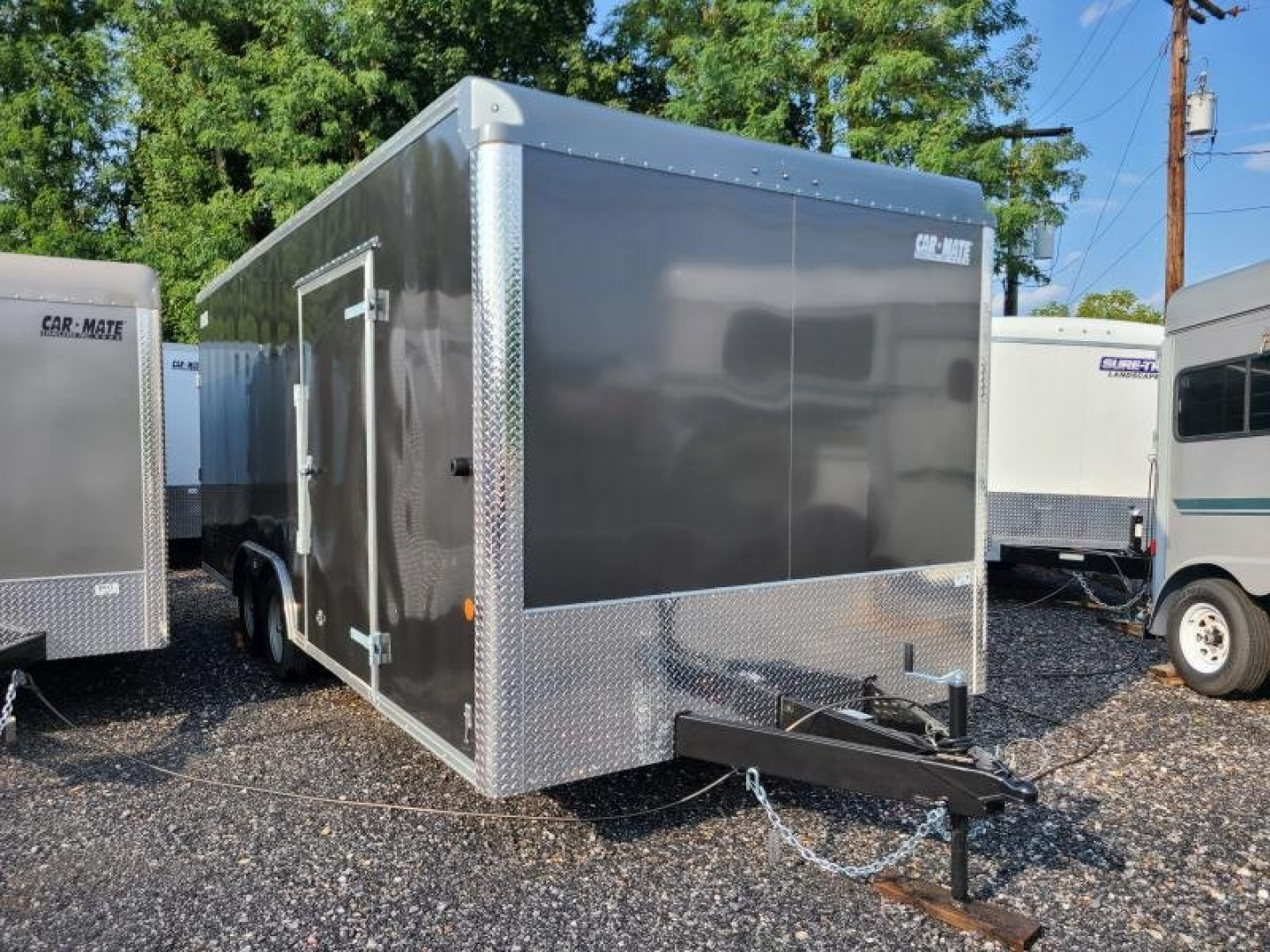 New 8.5 x 20 Car Mate Custom Car Trailer, 7k GVWR **Charcoal w/6" Extra ...