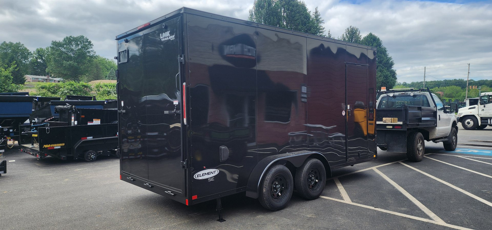 New 7 x 16 Look Element Se V-Nose Cargo Blackout Package 7k***D-Rings ...