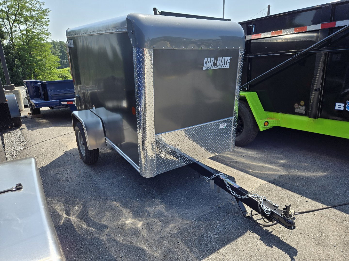 New 4 x 8.5 Car-Mate Custom Cargo Trailer, 2k GVWR **Charcoal Gray w ...
