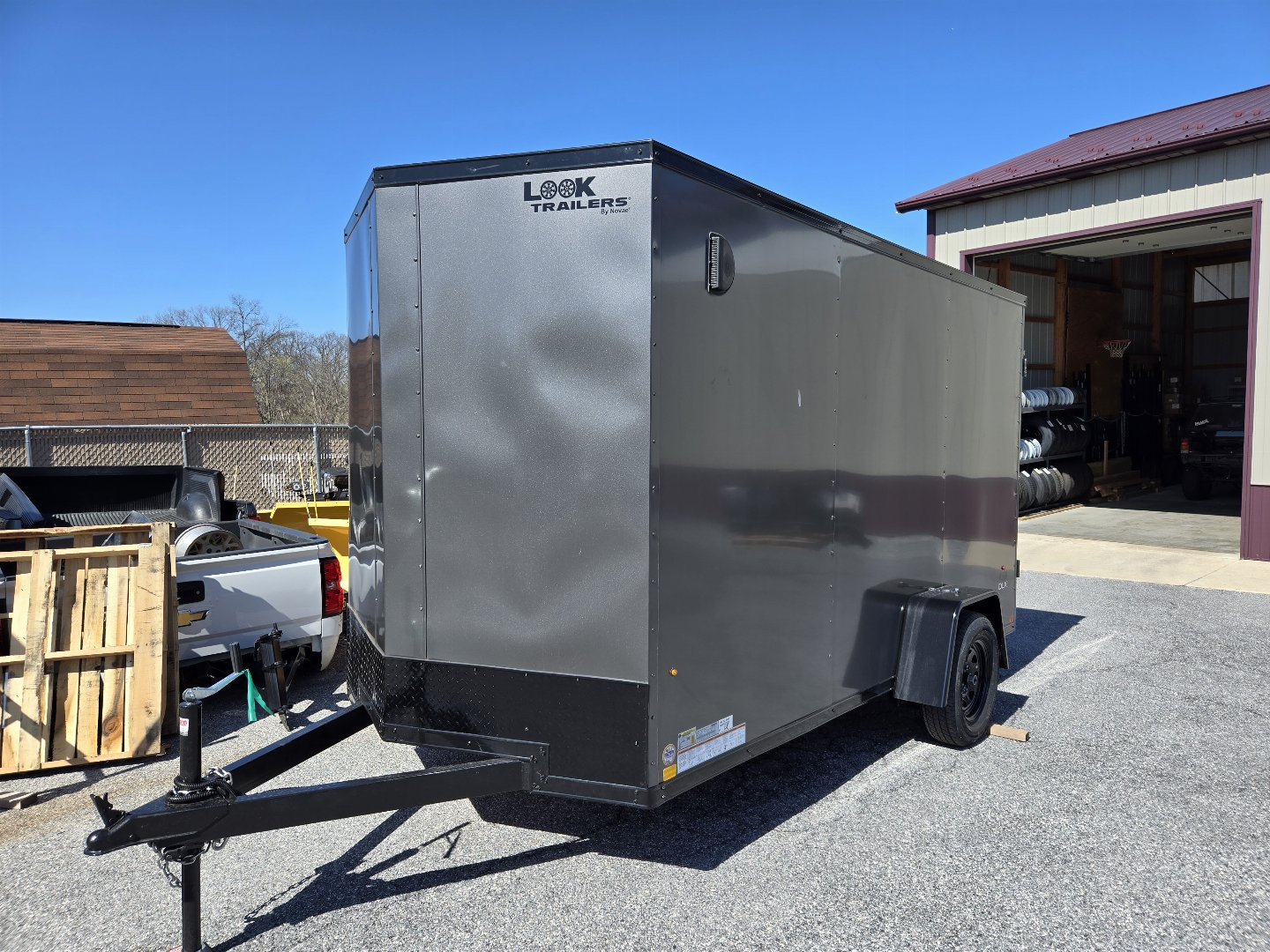 New 6 x 12 Look ST DLX V-Nose Cargo Trailer, 3K GVWR ***Charcoal w ...