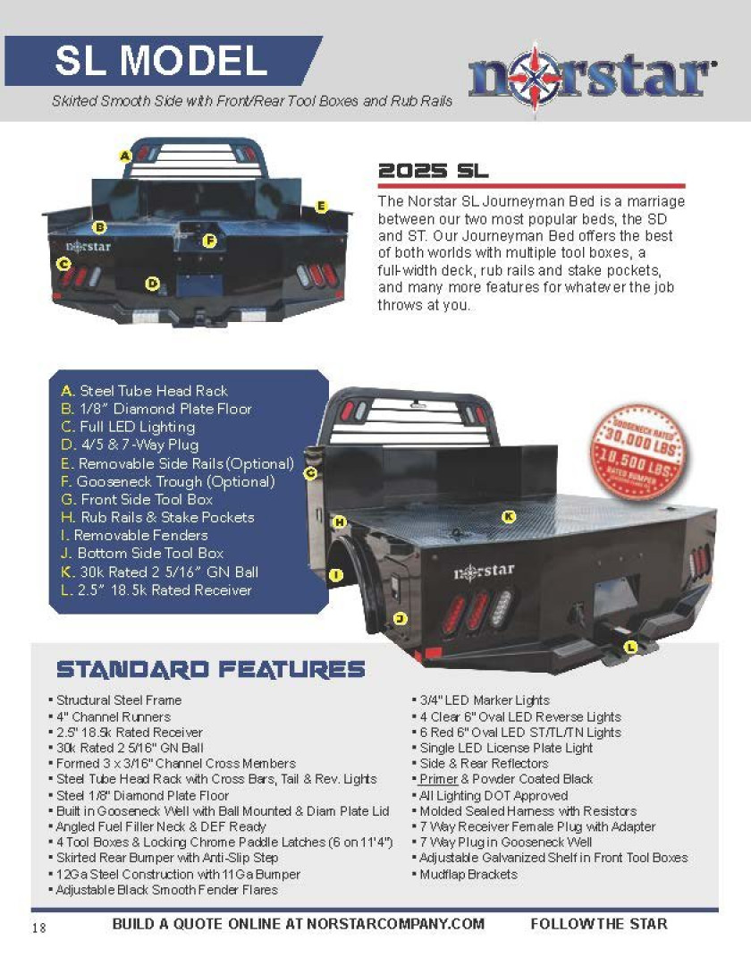 New 2025 Norstar SL Truck Bed