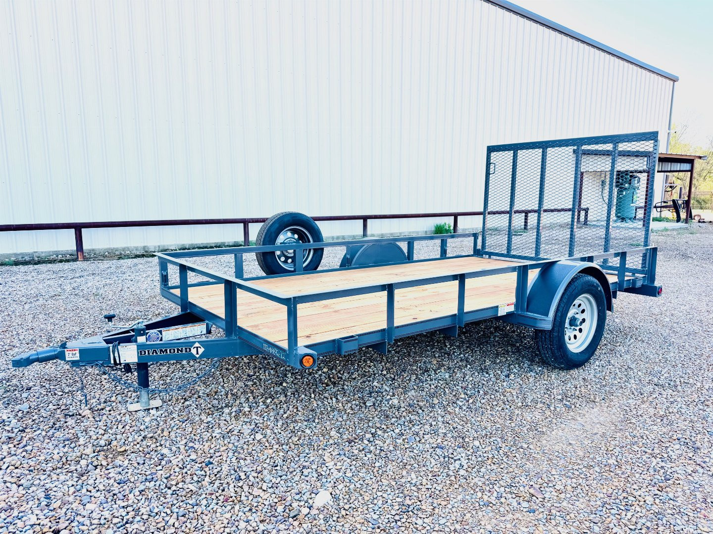 New 2025 Diamond T 77 in. x 12 ft. Single Axle Utility Trailer Rear ...