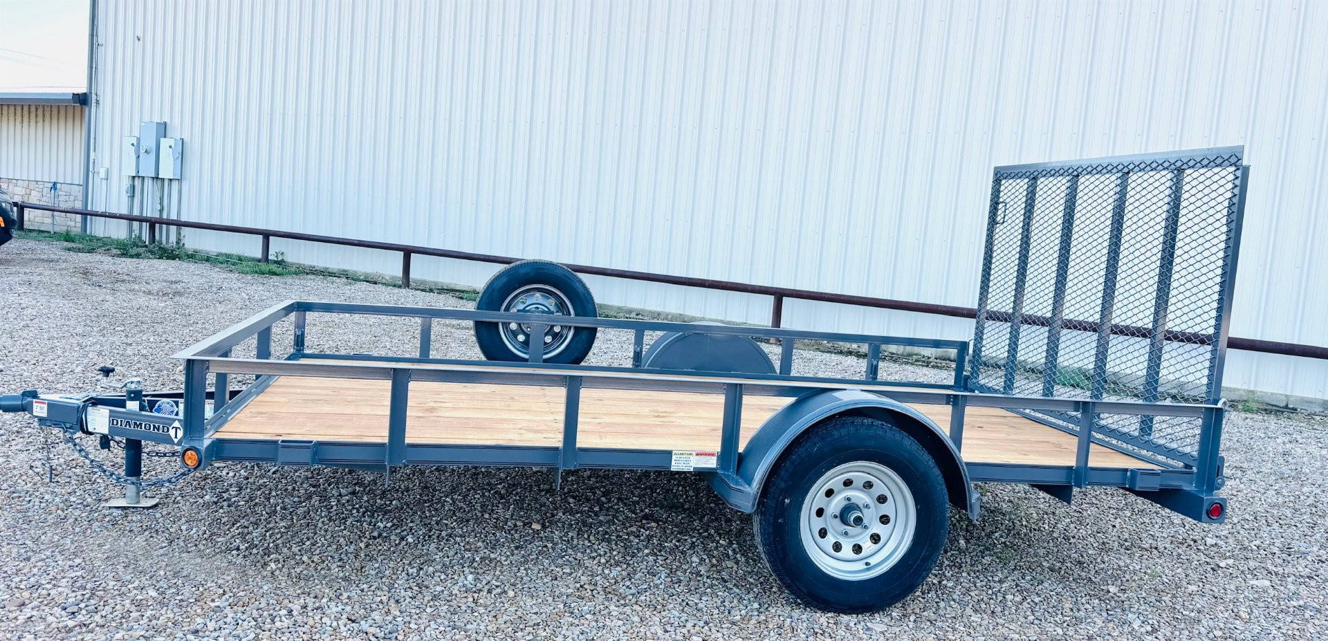 New 2025 Diamond T 77 in. x 12 ft. Single Axle Utility Trailer Rear ...