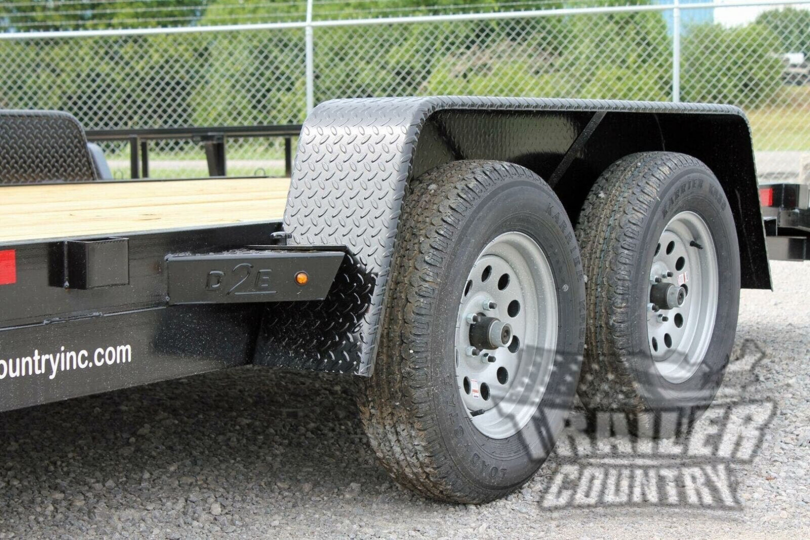 New NEW 7' x 18' Heavy Duty Bumper Pull Flatbed Wood Deck Equipment / Car Hauler Trailer