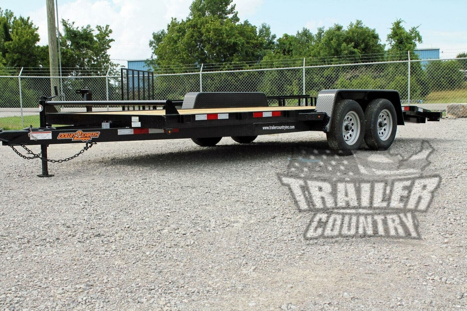 New 2026 NEW 7' x 18' Heavy Duty Bumper Pull Flatbed Wood Deck Equipment / Car Hauler Trailer ...