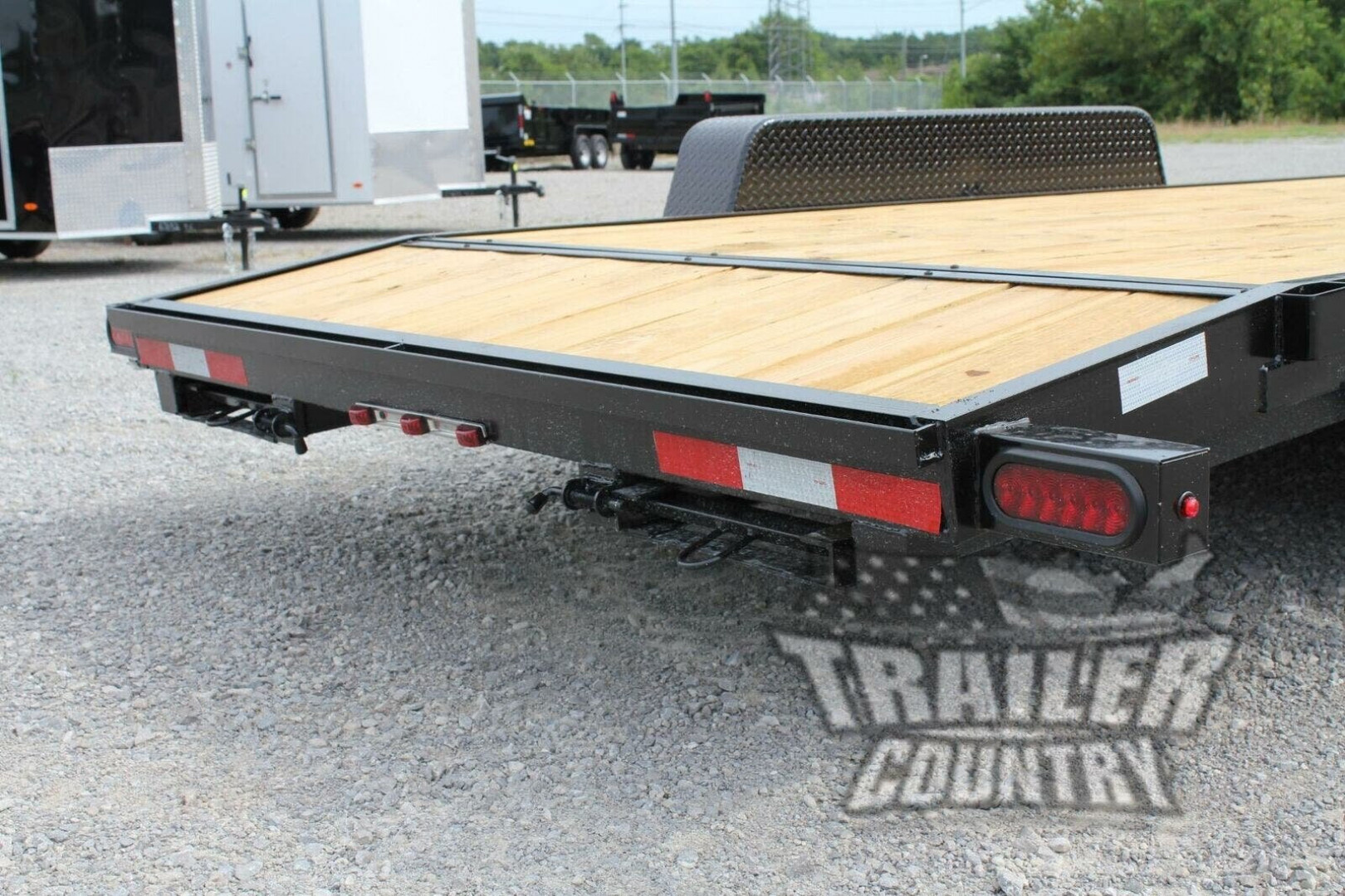 New 2026 NEW 7' x 18' Heavy Duty Bumper Pull Flatbed Wood Deck Equipment / Car Hauler Trailer ...
