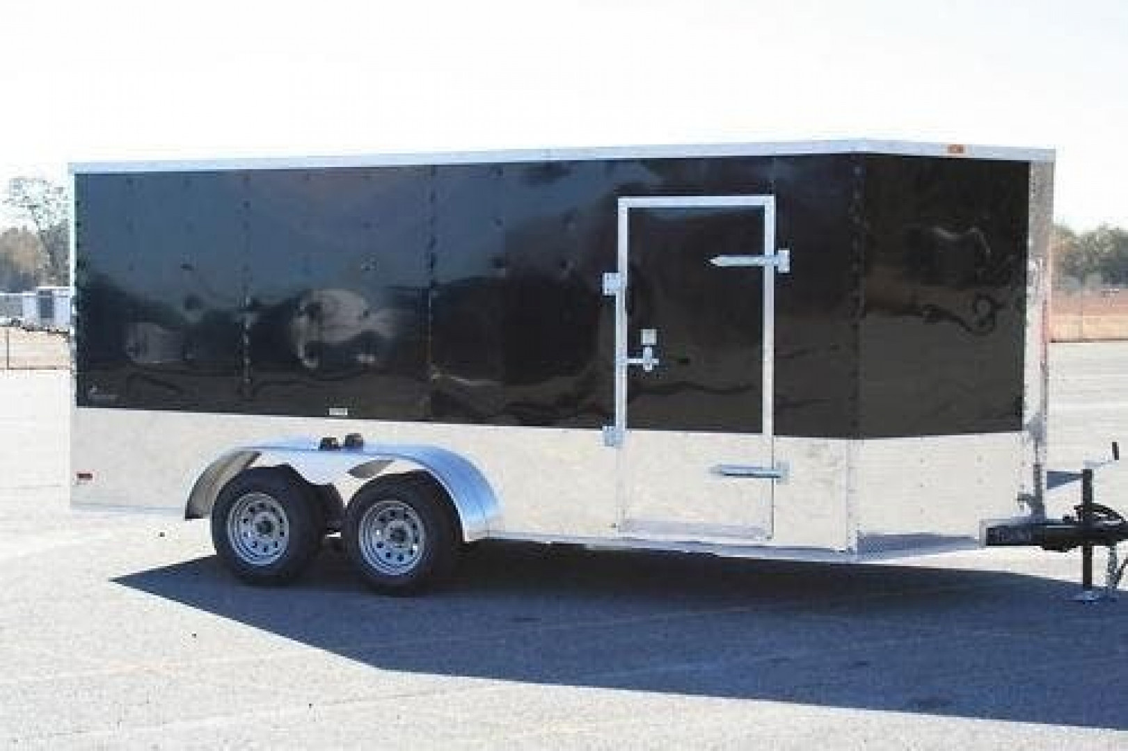 New New 7x16 Tandem Axle, V-Nosed Enclosed Motorcycle Trailer w ...
