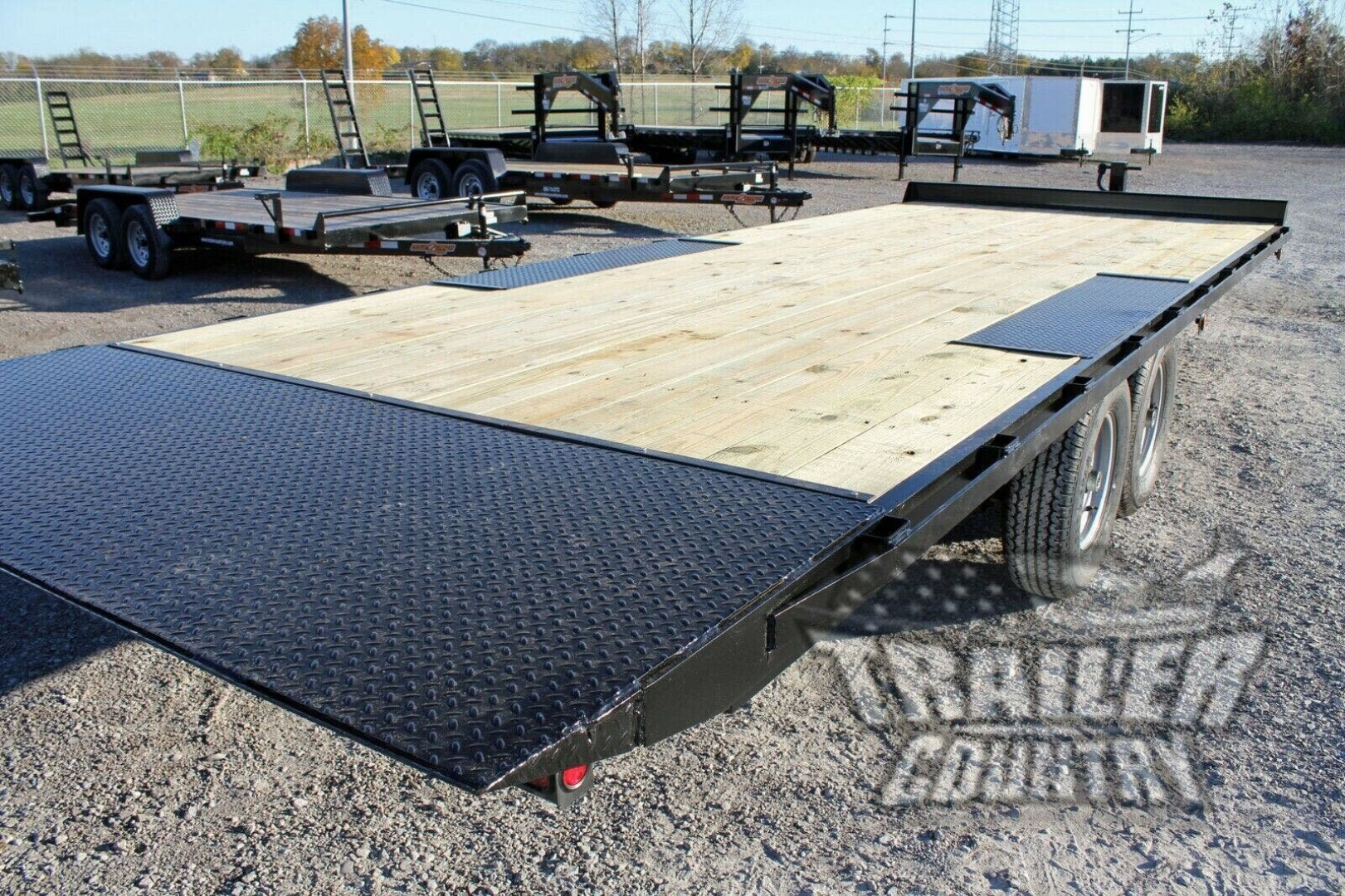 New 2026 NEW 102'' x 22' Heavy Duty Bumper Pull Wood Deck Power Up ...