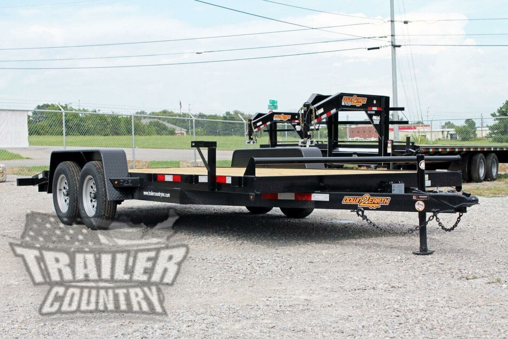 New NEW 7' x 18' Heavy Duty Bumper Pull Flatbed Wood Deck Equipment / Car Hauler Trailer