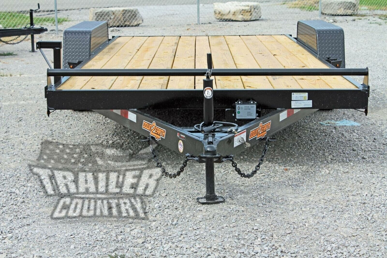 New NEW 7' x 18' Heavy Duty Bumper Pull Flatbed Wood Deck Equipment / Car Hauler Trailer