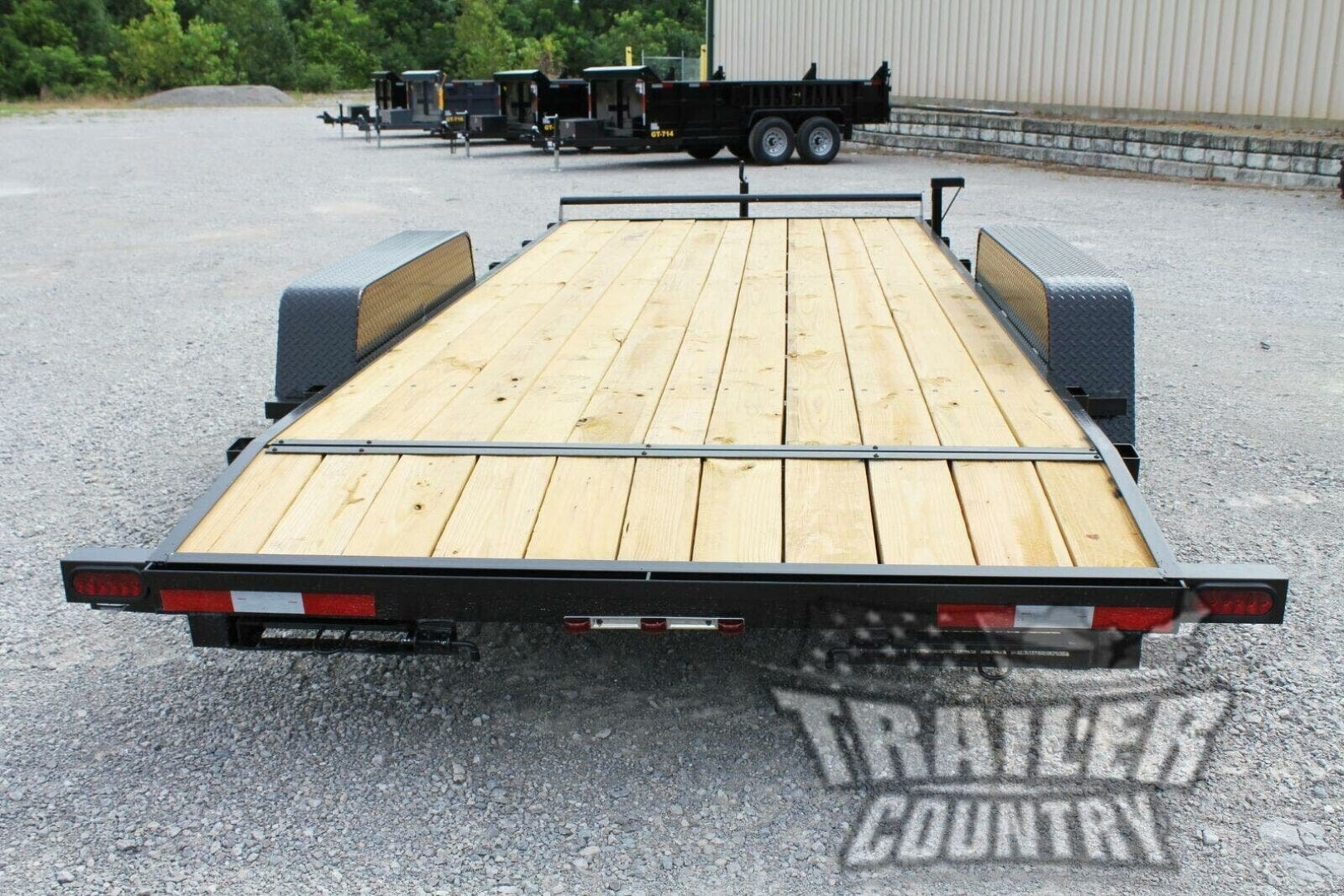 New NEW 7' x 18' Heavy Duty Bumper Pull Flatbed Wood Deck Equipment / Car Hauler Trailer