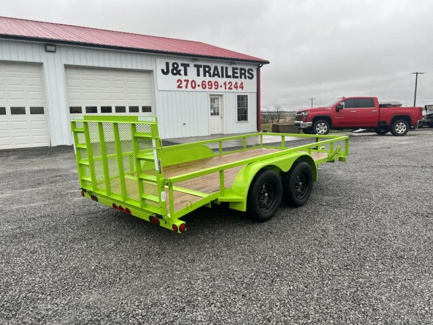 New 2024 Load Trail 77"x14' Safety Green Tandem Utility Trailer for ...