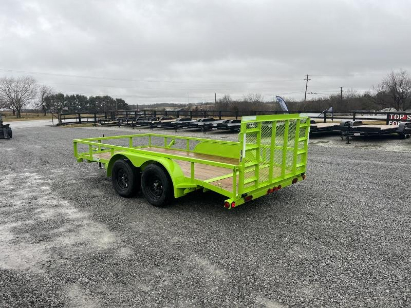 New 2024 Load Trail 77"x14' Safety Green Tandem Utility Trailer for ...