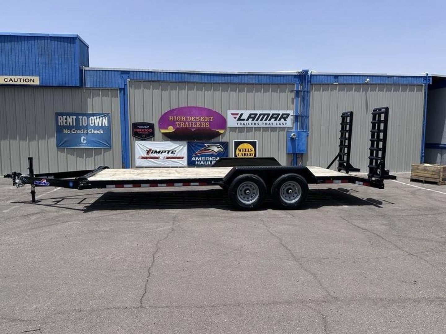 New 2024 Hawke Trailers 7x20 Equipment Hauler -14k GVWR- Stand up ramps