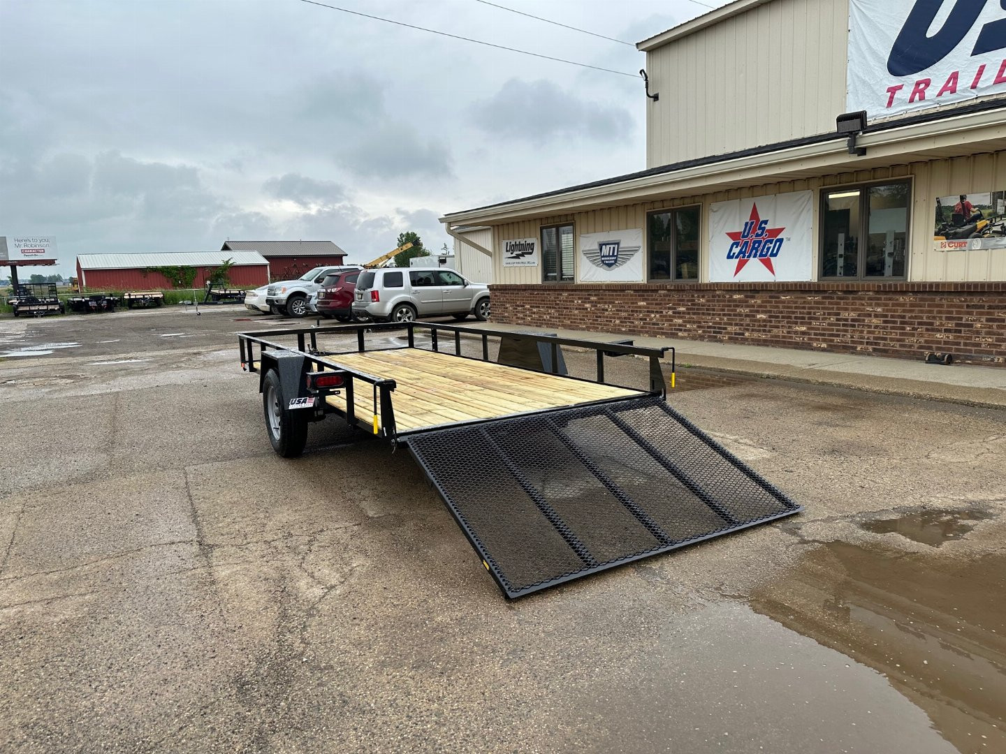 New 2025 AMO 6.4X14 3k LED & Spring Assist Fold Flat Gate Landscape ...