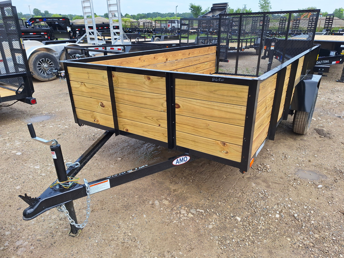 New 2025 AMO 76x12 High Wood Side Utility Trailer