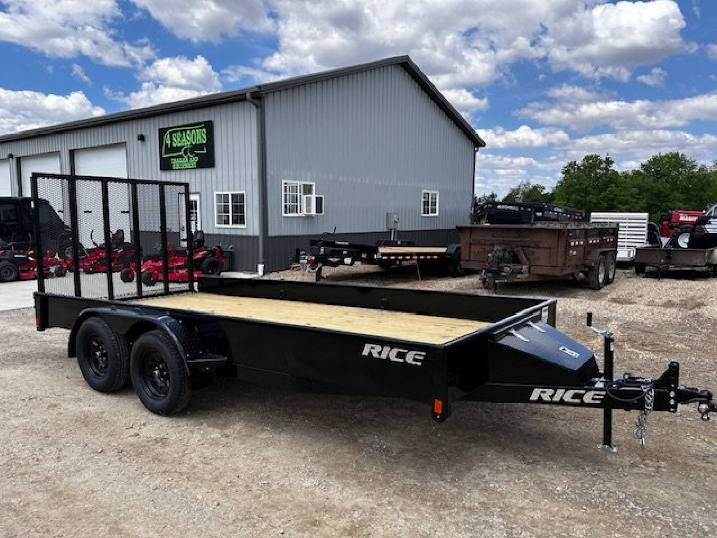 New 2025 Rice Trailers TST 82"X16' TANDEM AXLE SOLID SIDE 5' GATE ...