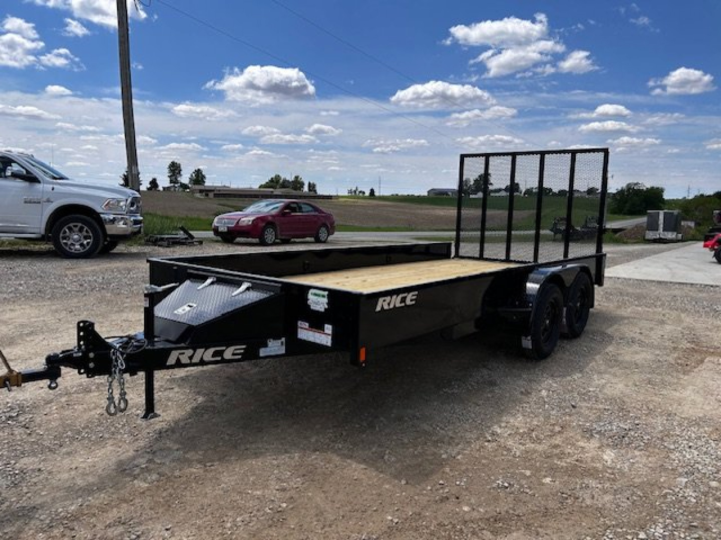 New 2025 Rice Trailers TST 82"X16' TANDEM AXLE SOLID SIDE 5' GATE ...