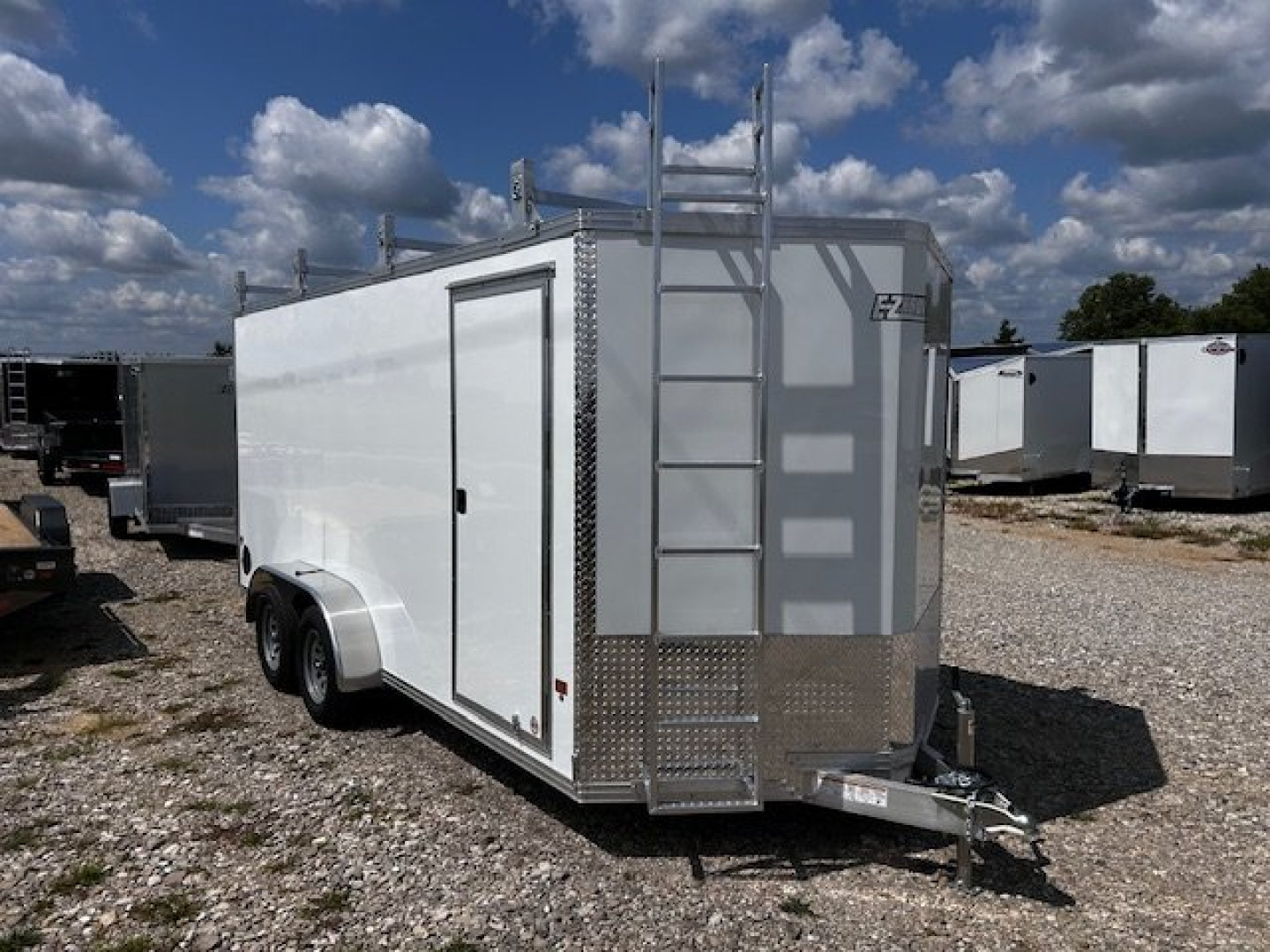 New 2025 EZ HAULER 7X16 ALUMINUM ENCLOSED LADDER RACKS BARN DOORS Cargo ...