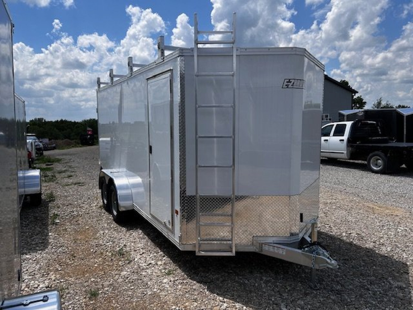 New 2024 EZ HAULER 7X16 ALUMINUM ENCLOSED LADDER RACKS BARN DOORS Cargo ...