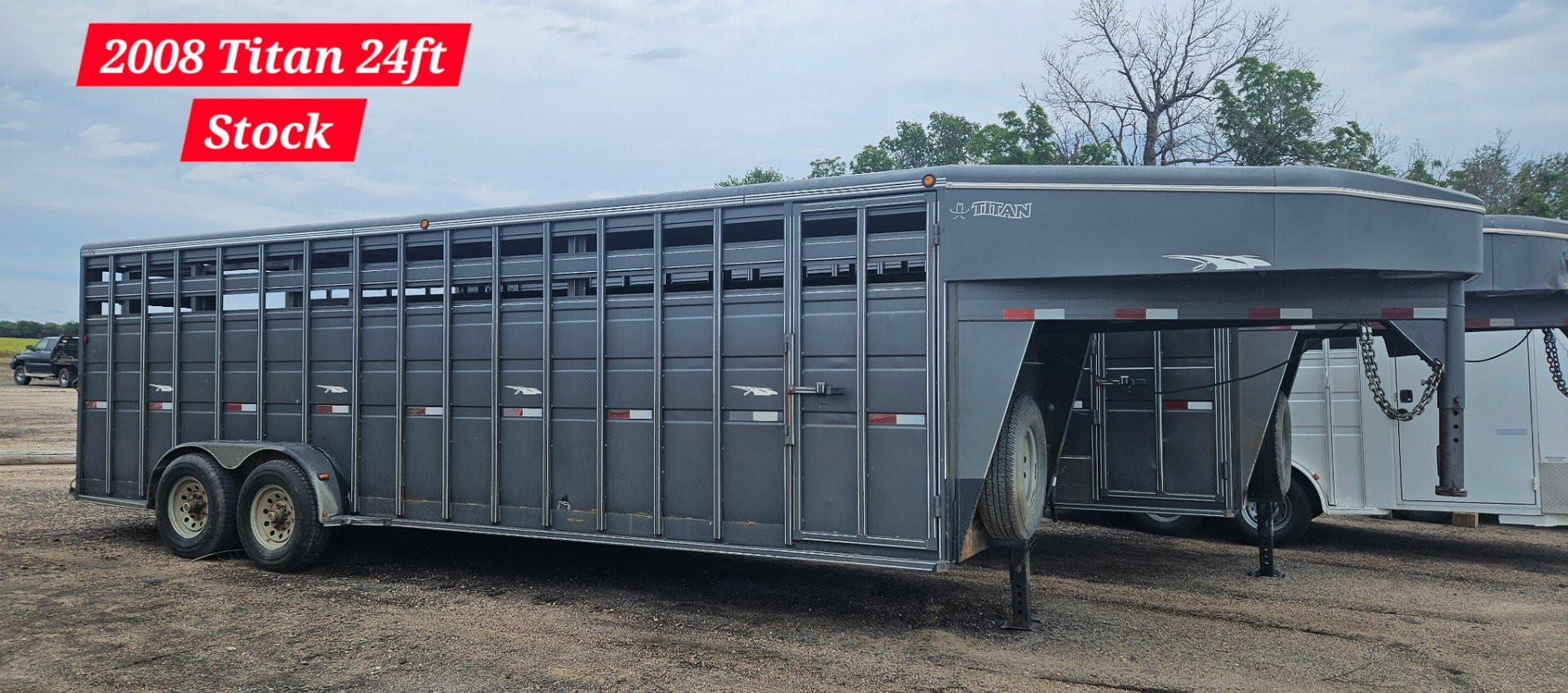 Used 2008 Titan Trailer 6'8" x 24' Stock Trailer