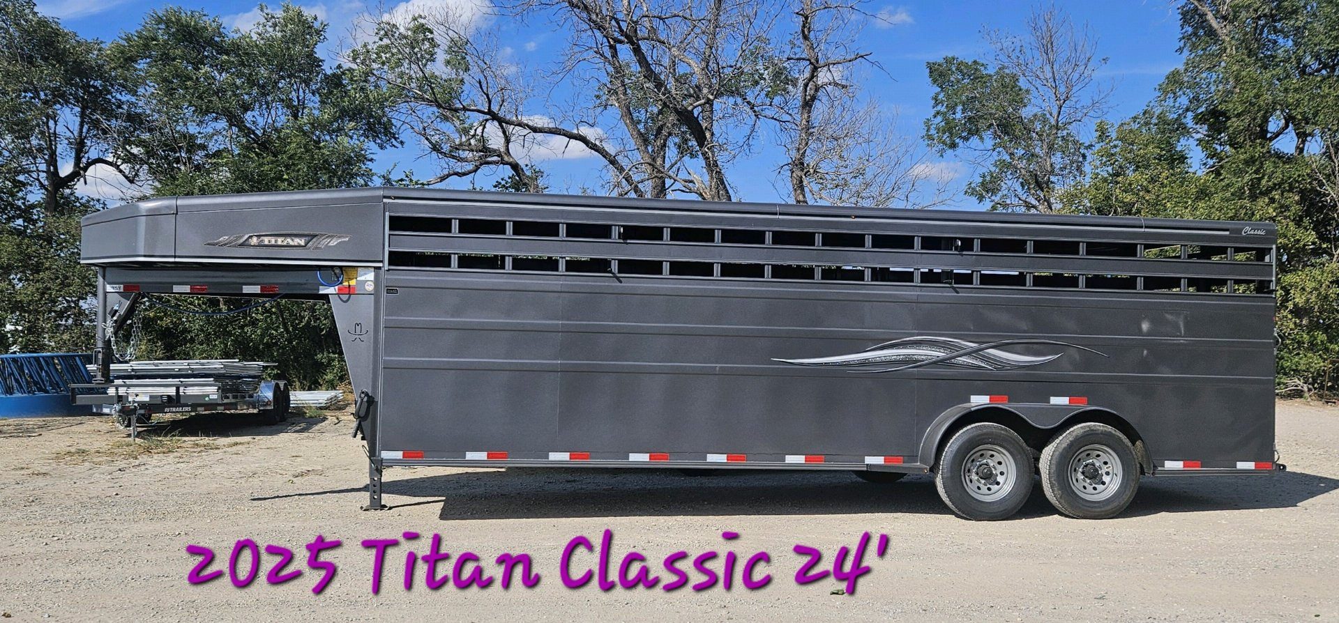 New 2025 TITAN CLASSIC 6'8 x 24' Stock Trailer