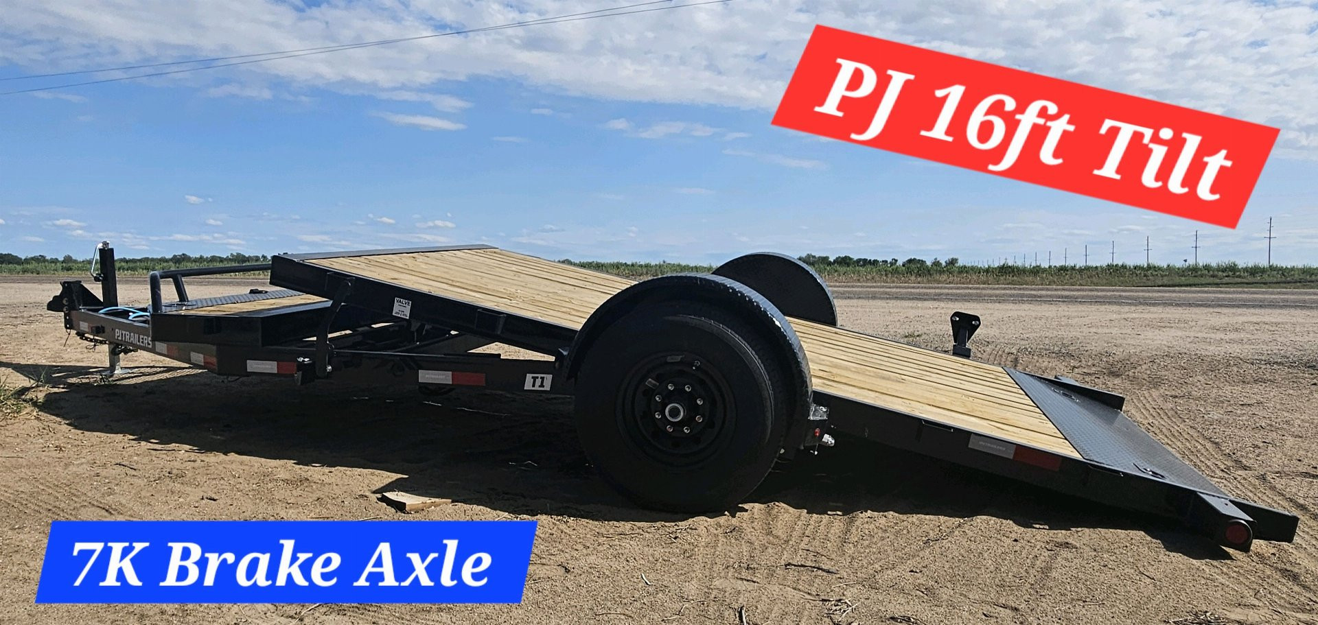New 2024 PJ TRAILERS 81" x 16' Single 7K Axle HD (T1) Tilt Trailer for ...