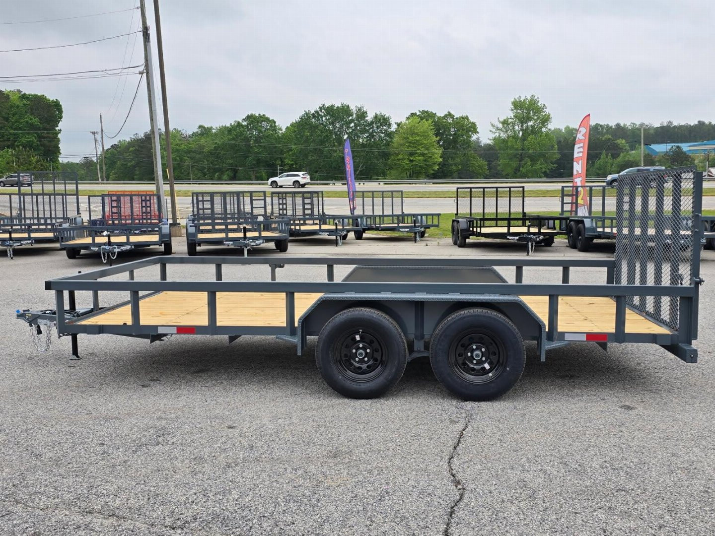New 2025 GPS 7K 7X16 TANDEM AXLE UTILITY TRAILER WITH SET BACK JACK for ...