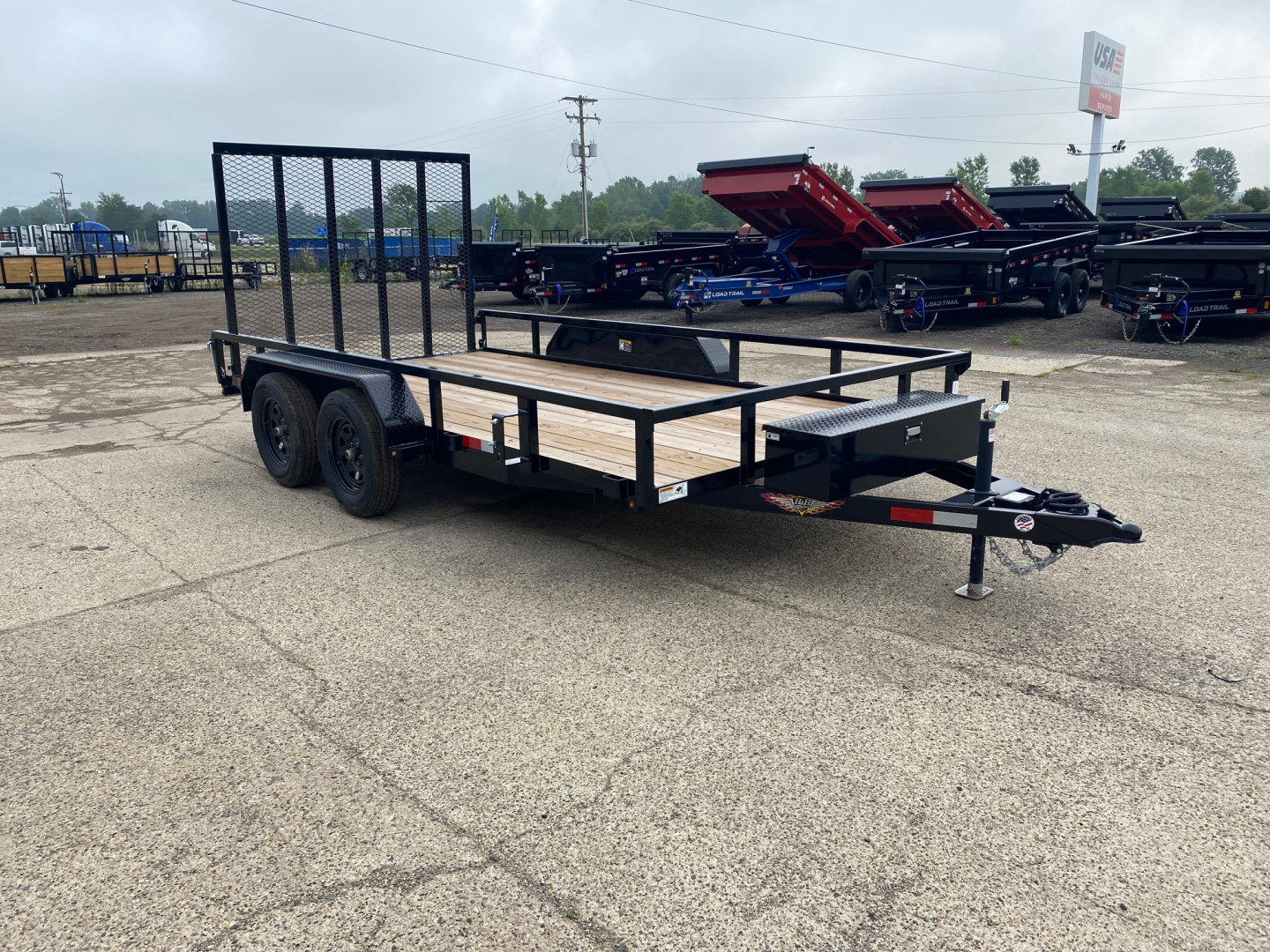 New 2025 H&H Trailers 82x14 Tandem Axle 7K Landscape Trailer w/Tool Box & 5ft Gate for sale in ...