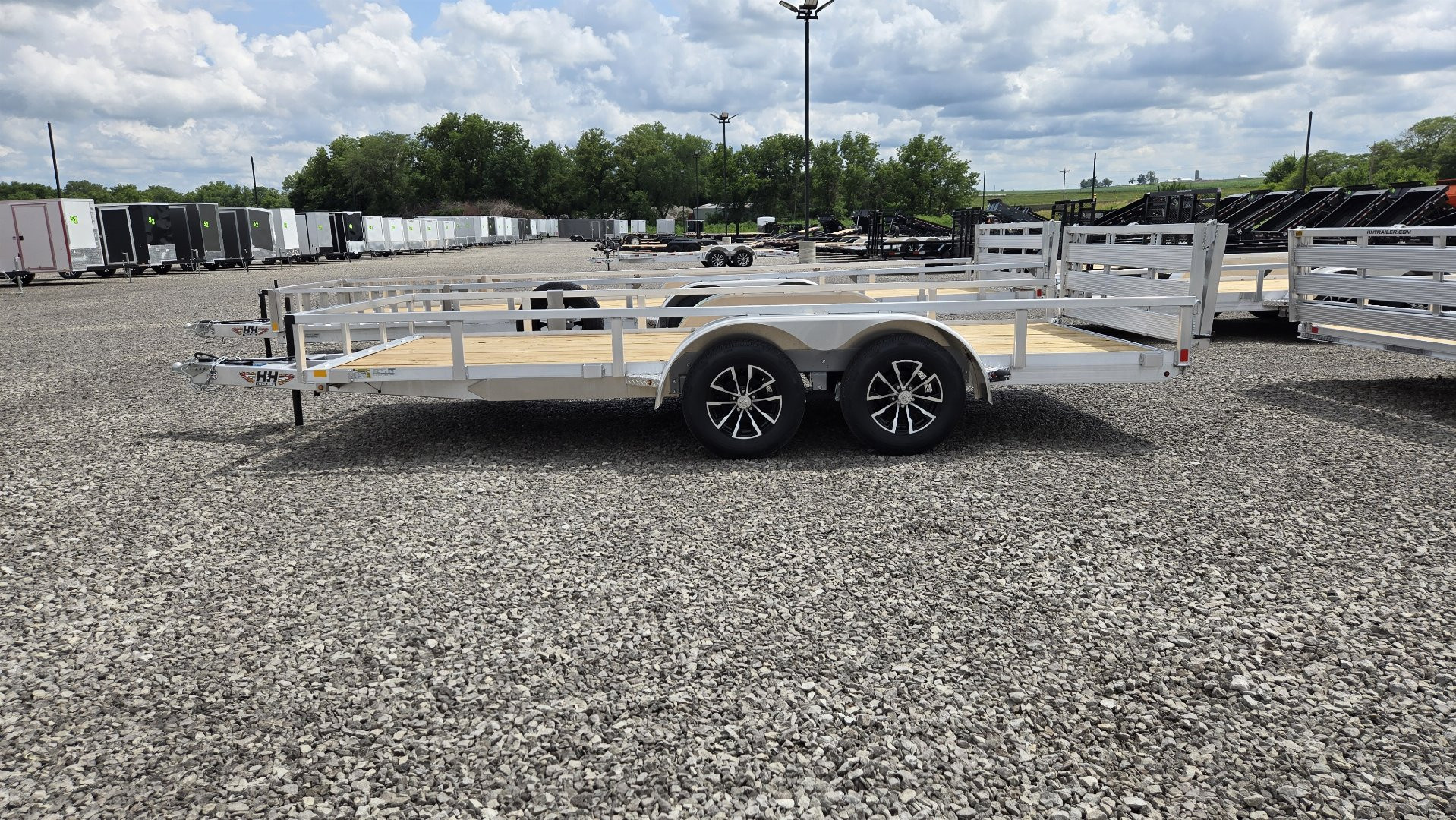 New 2025 H&H 82x16 Aluminum Rail Side Tandem Axle Utility Trailer ...