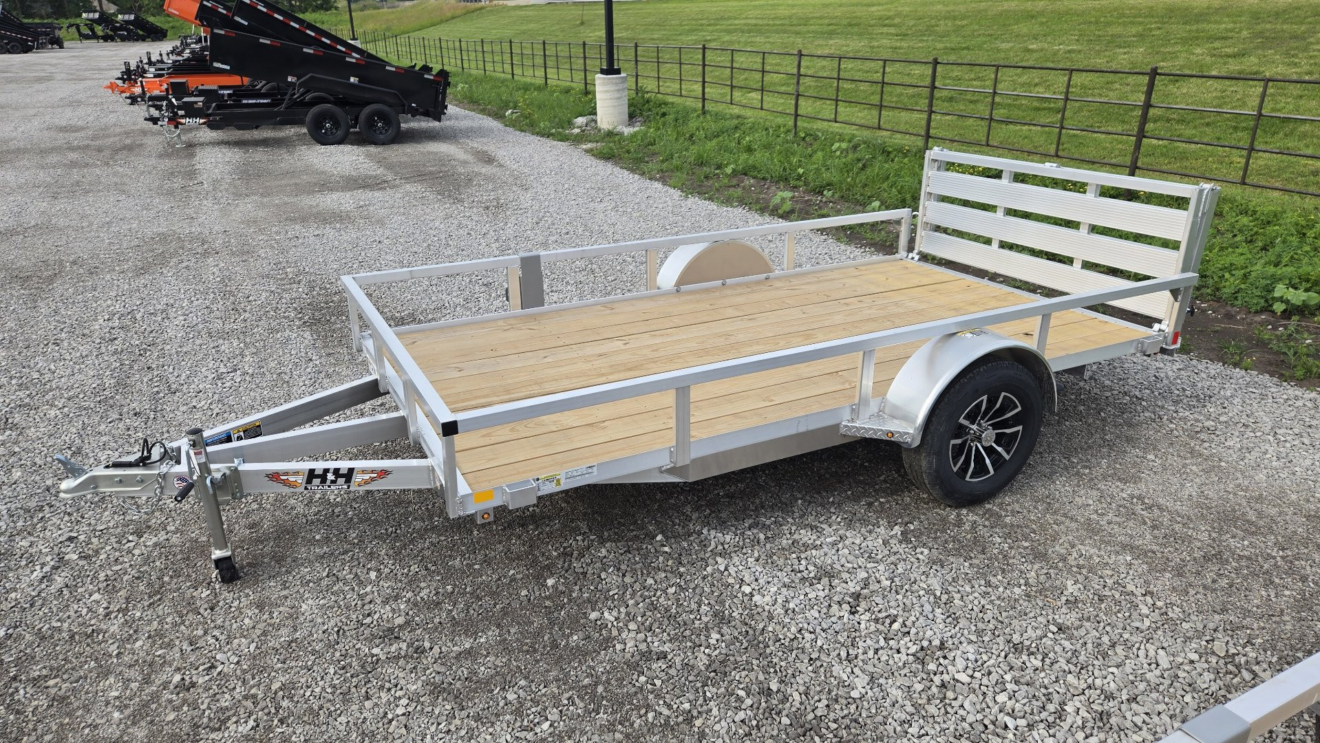 New 2025 H&H 76X12 Aluminum Rail Side Utility Trailer, 3K