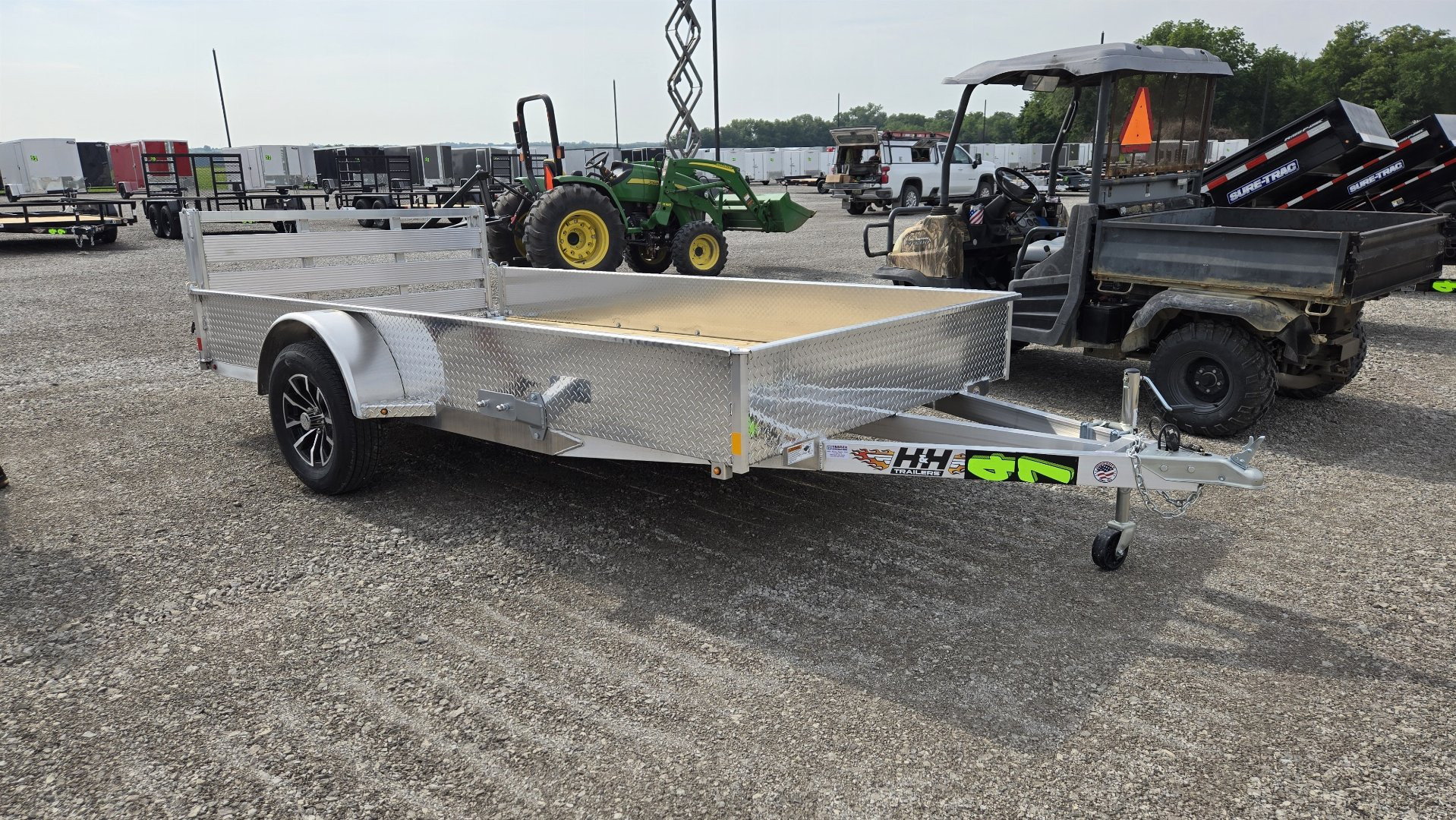 New 2025 H&H 76X12 Aluminum Solid Side Single Axle Utility Trailer, 3K ...