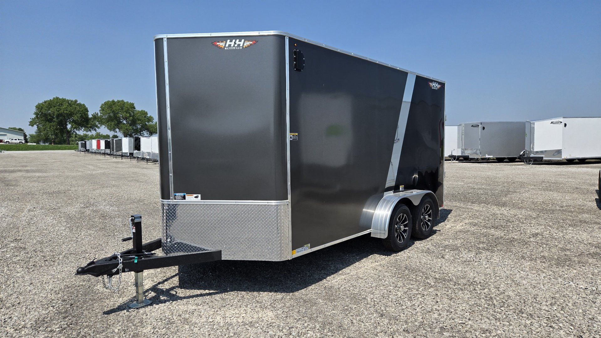 New 2025 H&H 7x14 HH Series Flat Top V-Nose Enclosed Trailer, 7K