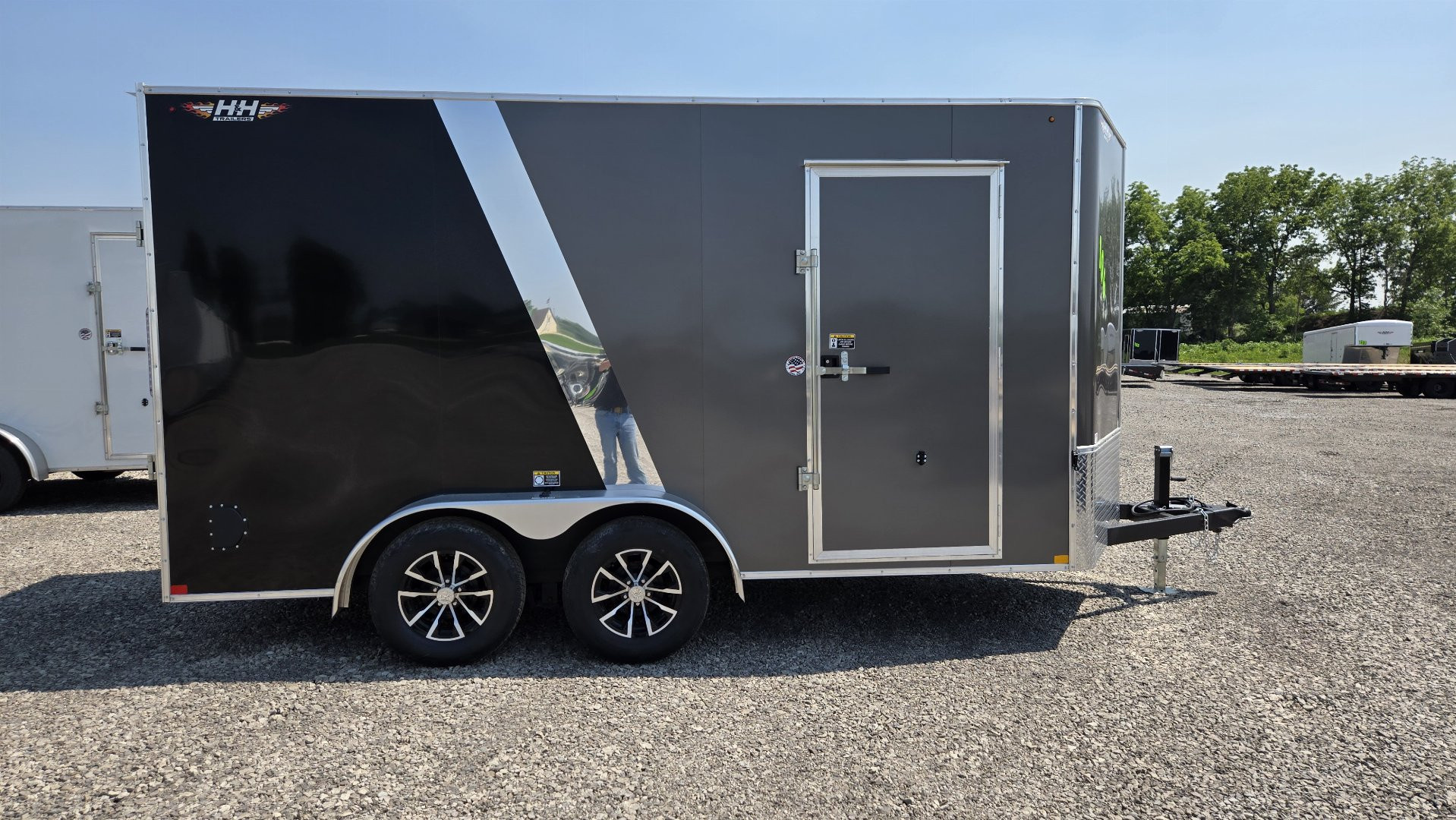 New 2025 H&H 7x14 HH Series Flat Top V-Nose Enclosed Trailer, 7K