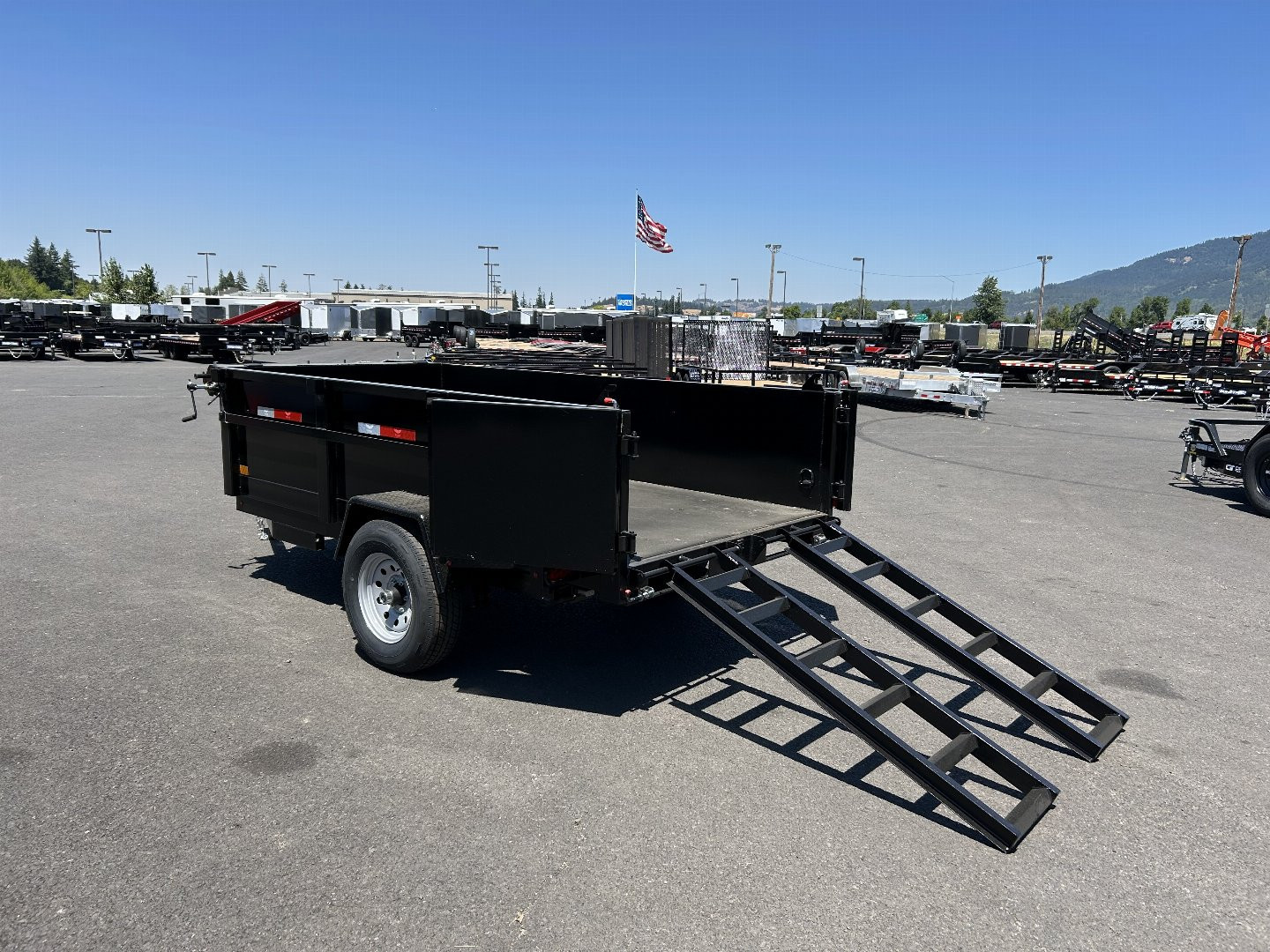 New 2026 Eagle 5x10 Steel Single Axle Dump Trailer 5k GVWR