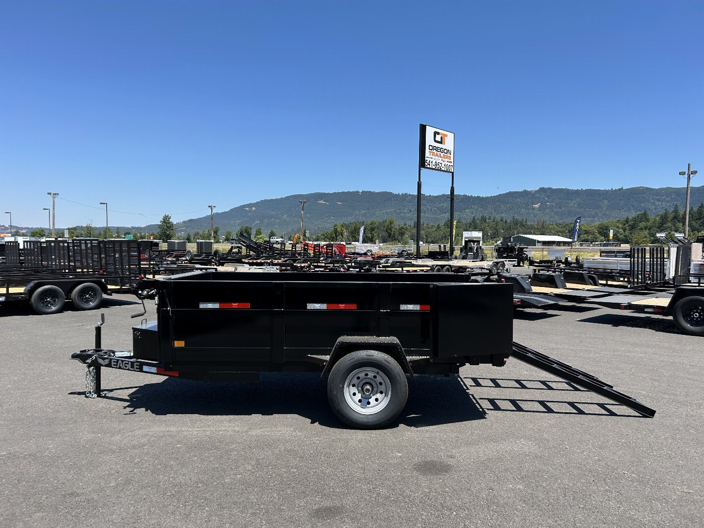 New 2026 Eagle 5x10 Steel Single Axle Dump Trailer 5k GVWR