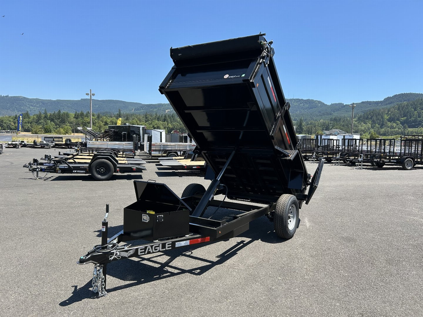 New 2026 Eagle 5x10 Steel Single Axle Dump Trailer 5k GVWR