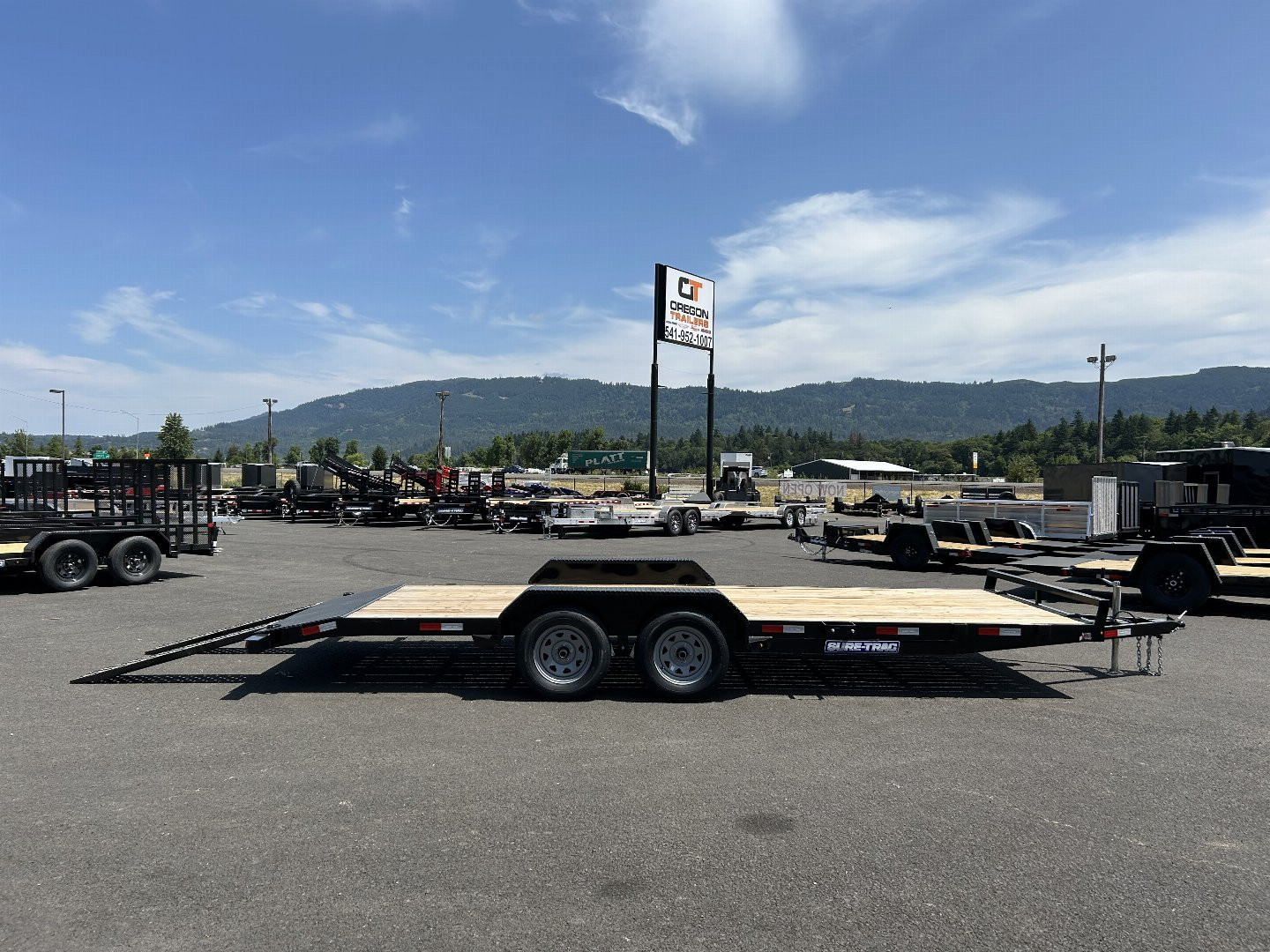 New 2025 Sure-Trac 7'X20' (18'+2') 7K GVWR Open Steel Car Hauler Trailer