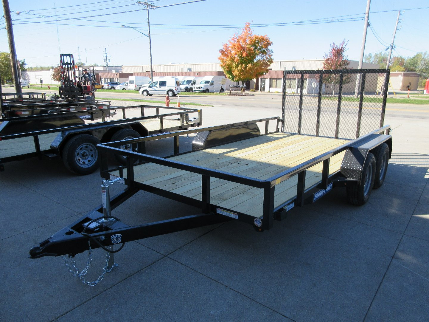 New 2025 SURE-TRAC 7X14 TUBE TOP 7K Utility Trailer WITH 5' GATE