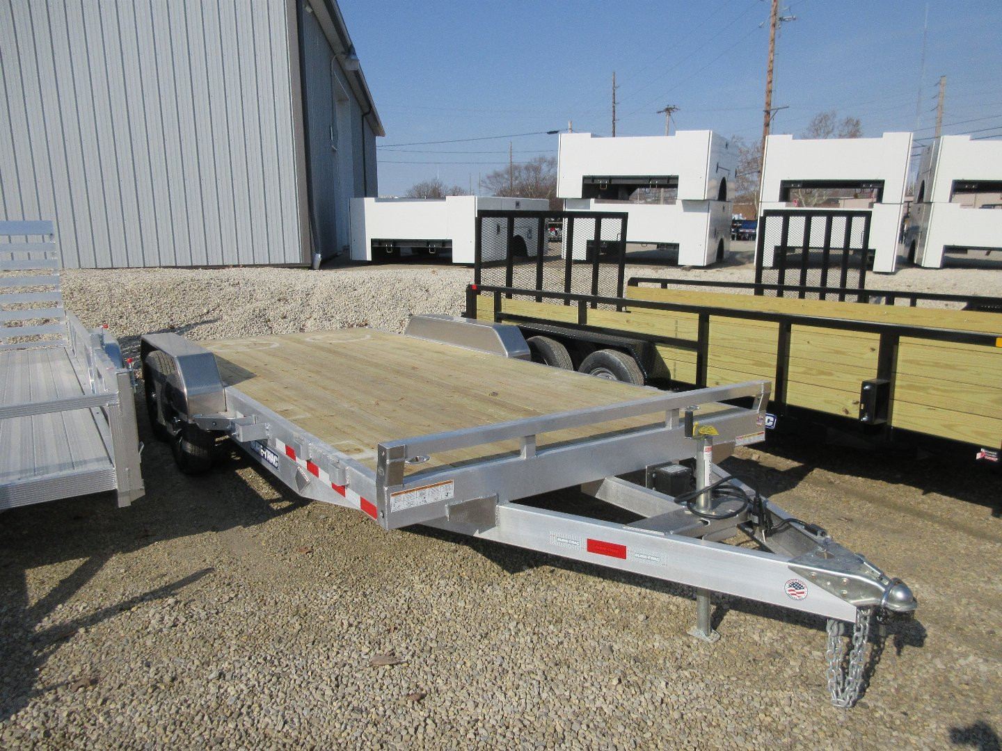 New 2025 Sure-Trac 7' x 18' (16+2) Wood Deck Car Hauler 7K