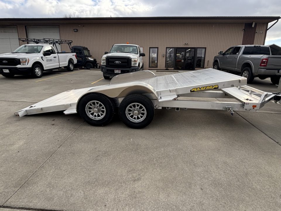 New 2027 Aluma Trailers 8216H-TILT Aluminum Car Hauler w/ Spare Tire ...