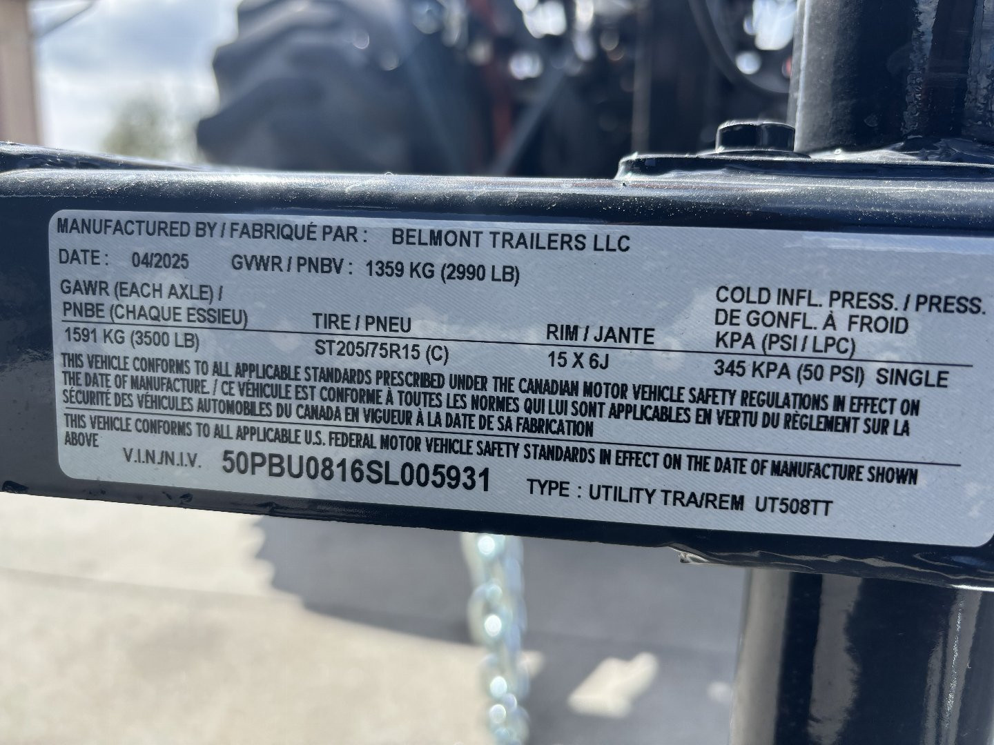 New 2025 Belmont Trailers 5'X8' Utility Trailer 2990# GVWR - Charcoal ...