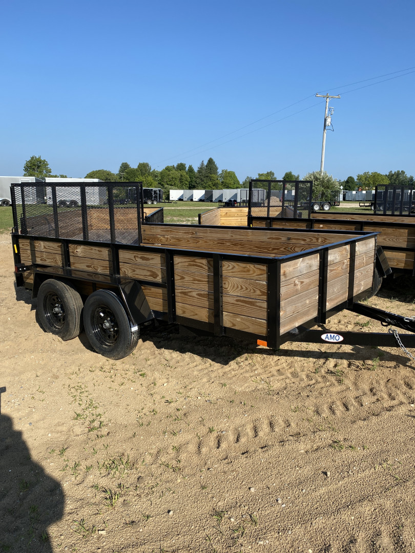 New 2025 AMO 82"x12' TANDEM AXLE Woodside Utility Trailer