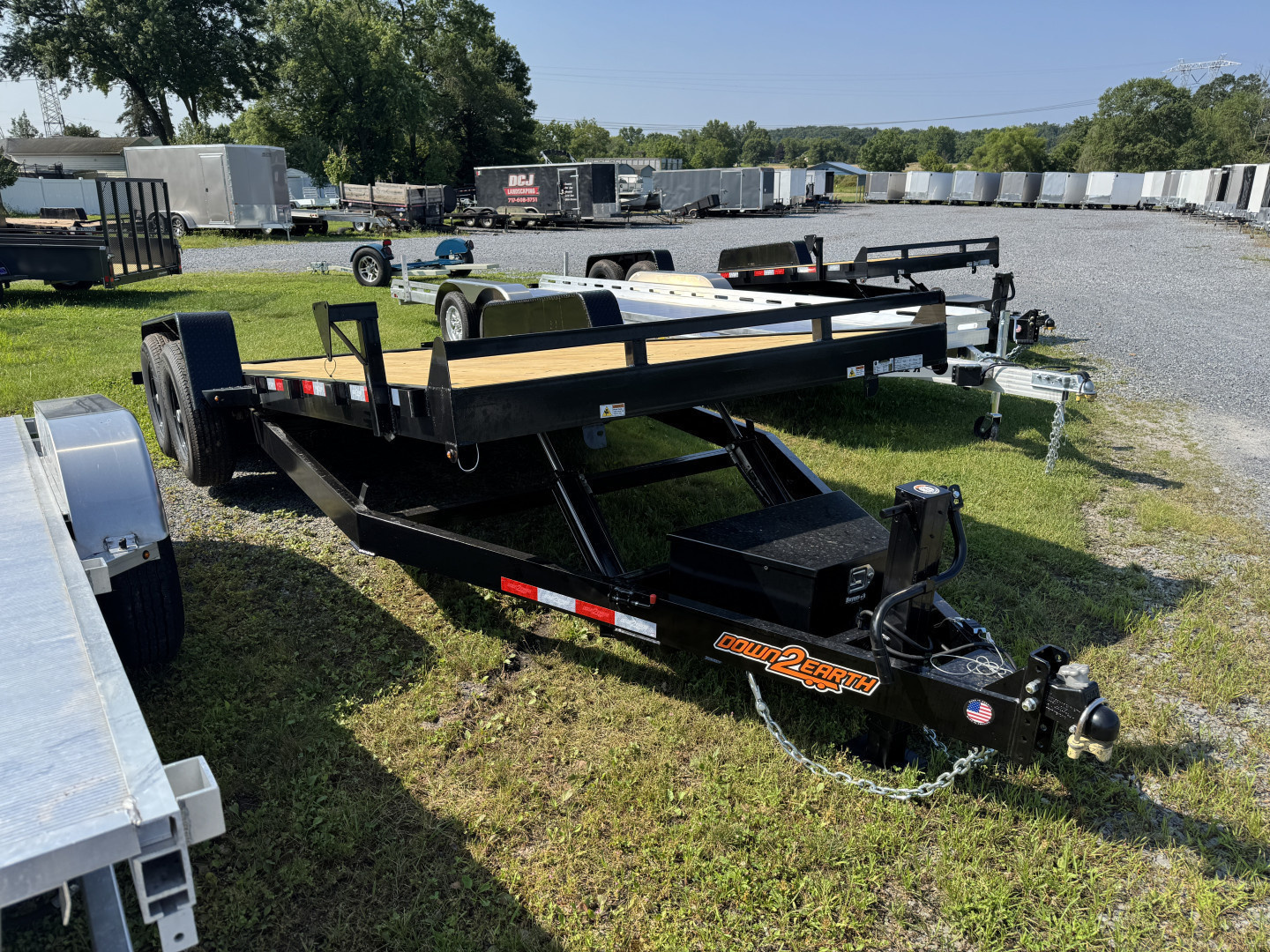 New 2025 Down 2 Earth 20FT 14K Power Tilt Wood Deck Car Hauler