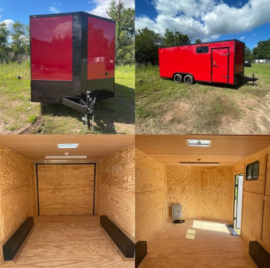 New 2024 PowerLine Cargo 8.5X20 RED BLACKOUT / Enclosed Trailer