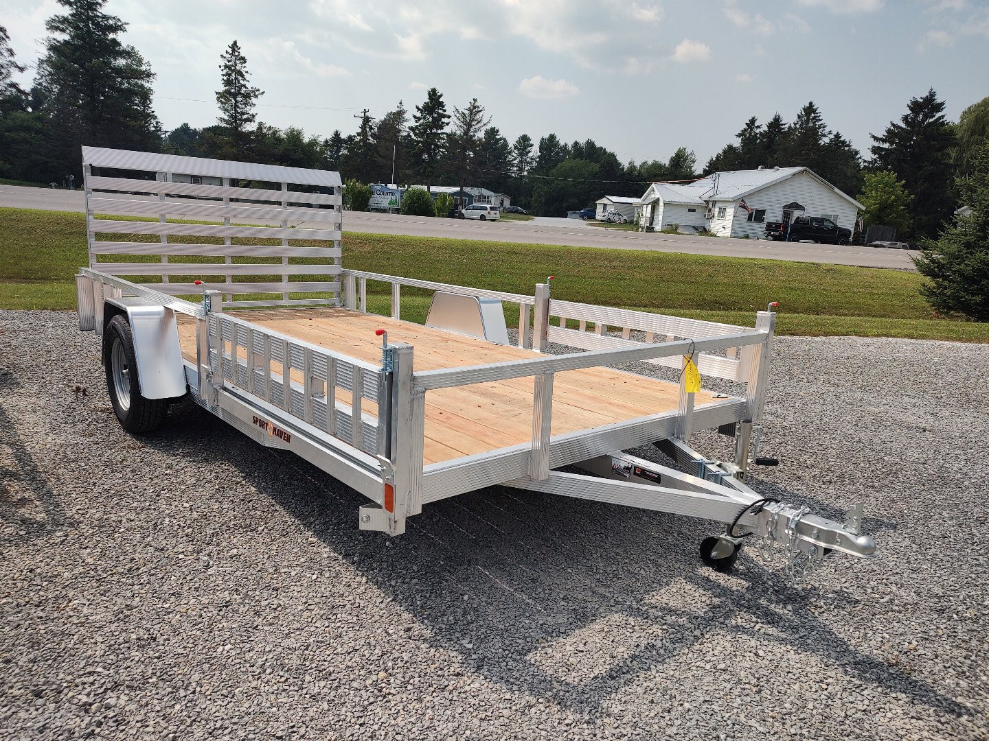New 2026 SPORT HAVEN 7'x14' Aluminum Tube Top ATV Utility Trailer