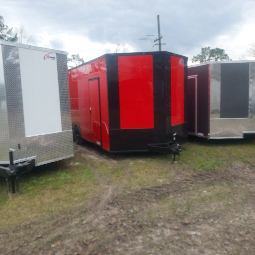 New 2025 8.5x20 Cargo / Enclosed Trailer Red/Blackout